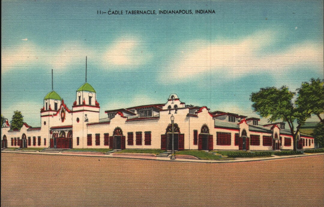 Vintage Linen Postcard Cadle Tabernacle Indianapolis Indiana 1950s - Etsy