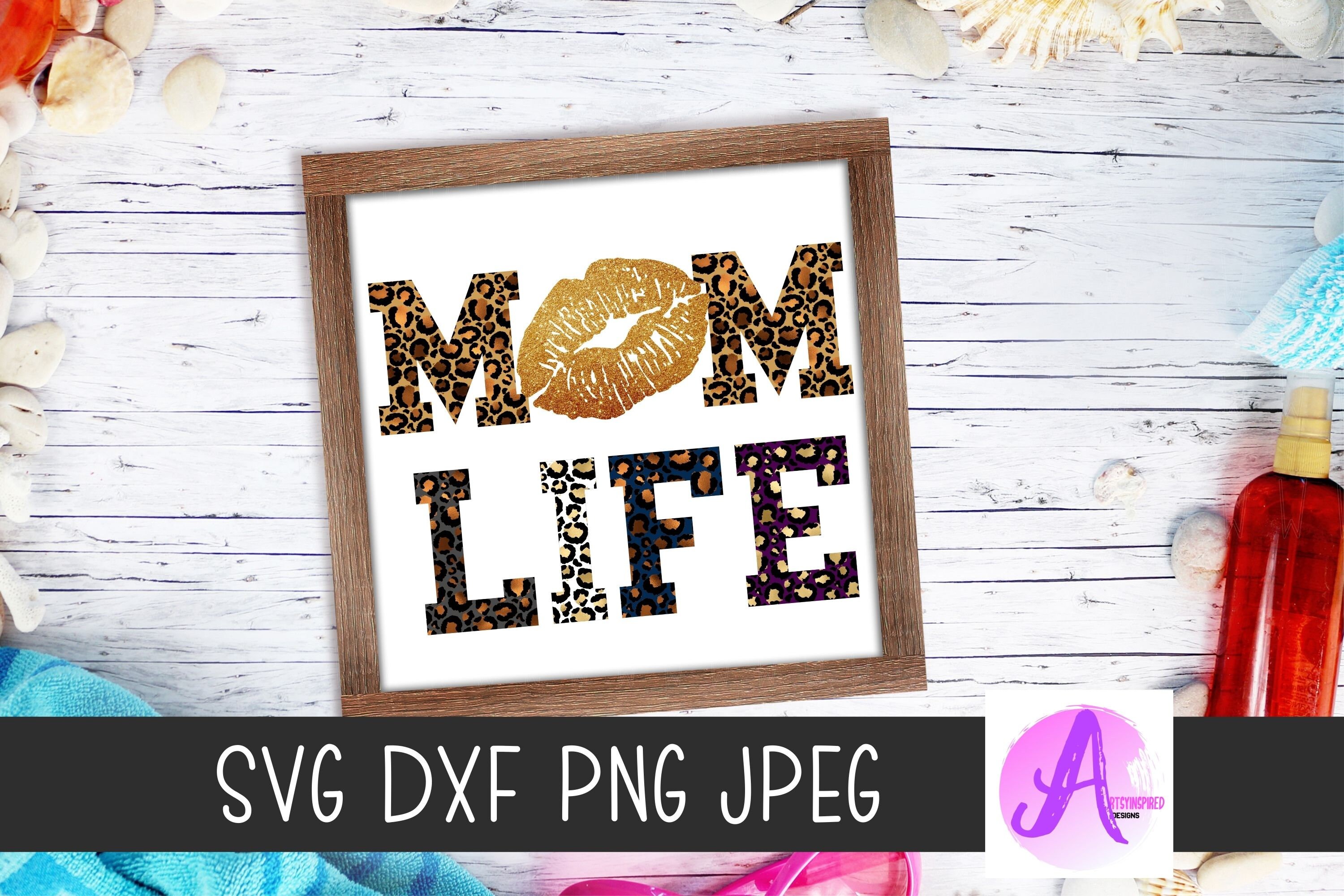 Mom Life Leopard Svg Animal Print Svg Gold Lips Svg Trendy - Etsy