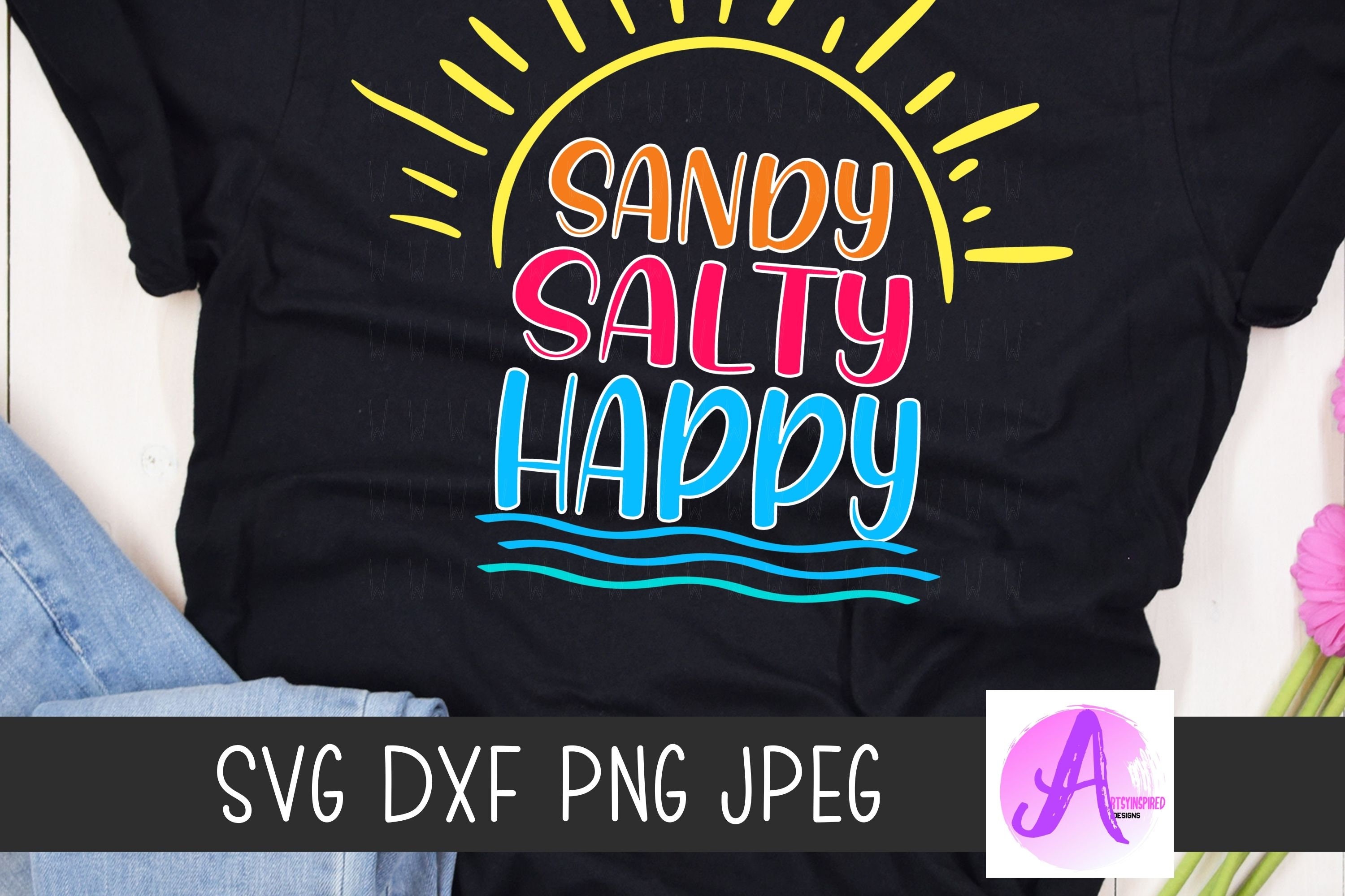 Salty Beach Svg Sandy Salty Happy Trendy Summer Shirt Beach - Etsy