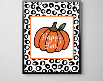 Happy Fall Poster - Etsy