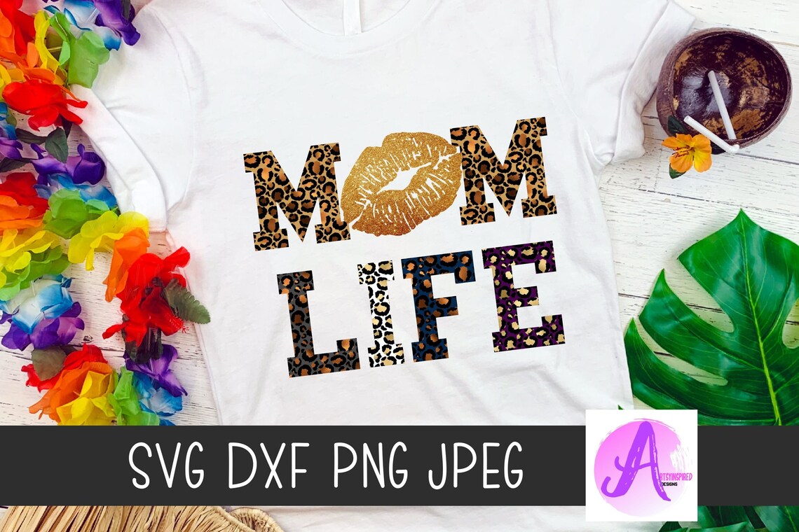 Mom Life Leopard Svg Animal Print Svg Gold Lips Svg Trendy - Etsy