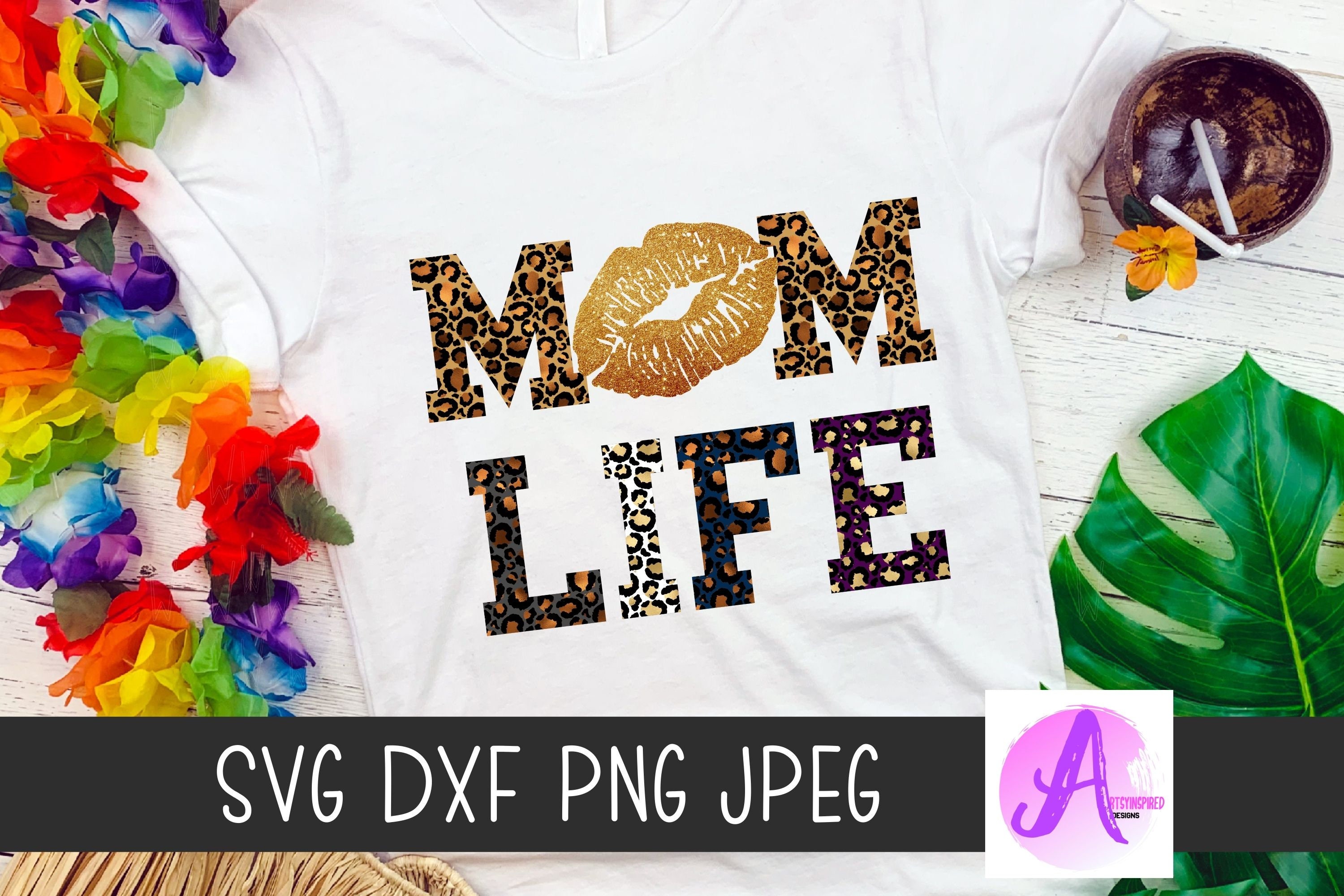 Mom Life Leopard Svg Animal Print Svg Gold Lips Svg Trendy - Etsy