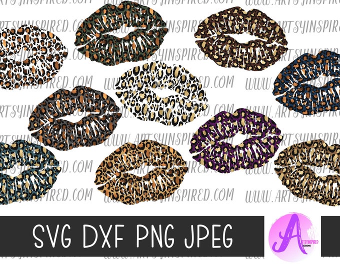 Leopard Lips SVG Bundle, Leopard Print Png, Animal Print Bundle, Makeup ...