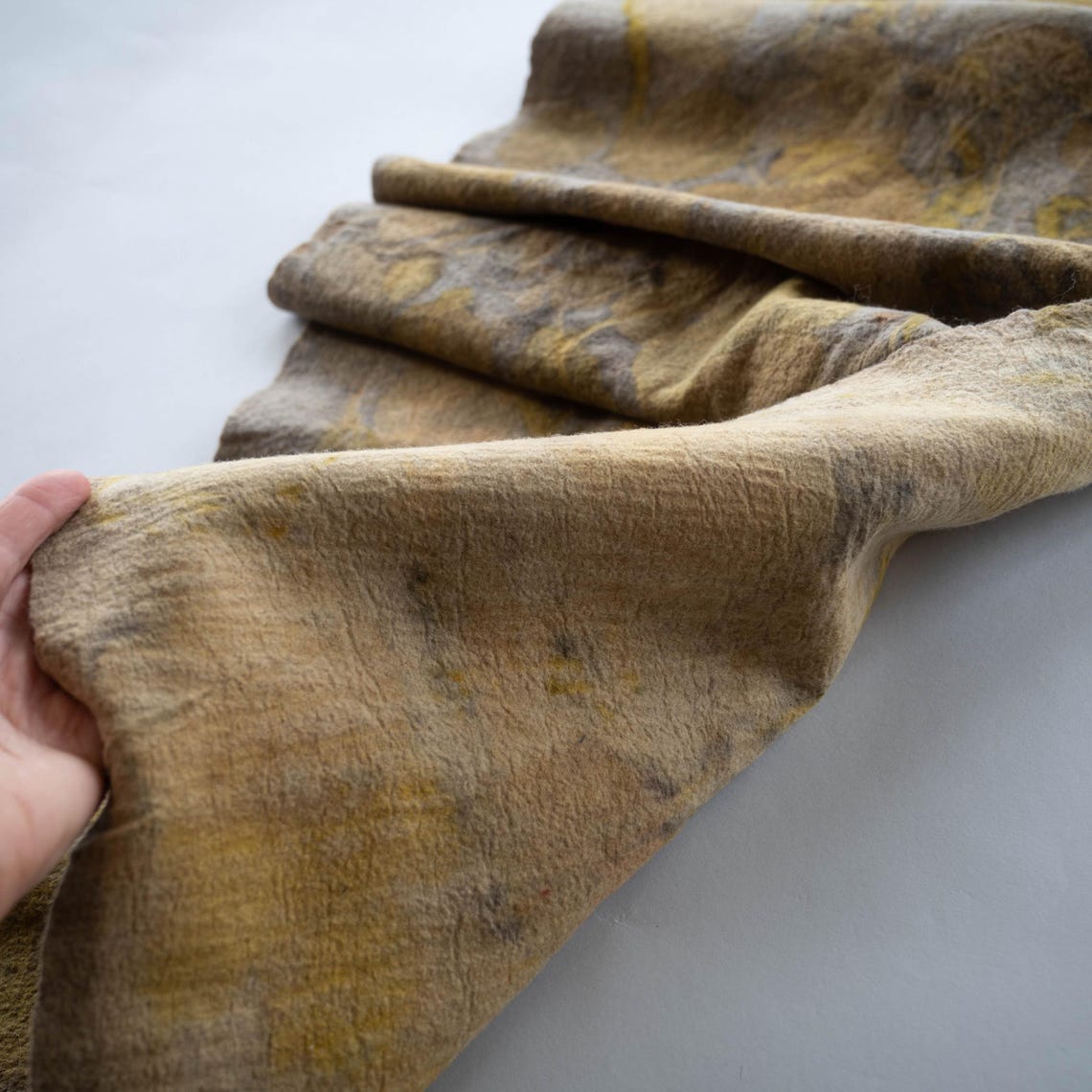 Felted Wool Fabric Scrap Natural Hand Dyed With Plants Handmade Felt ...