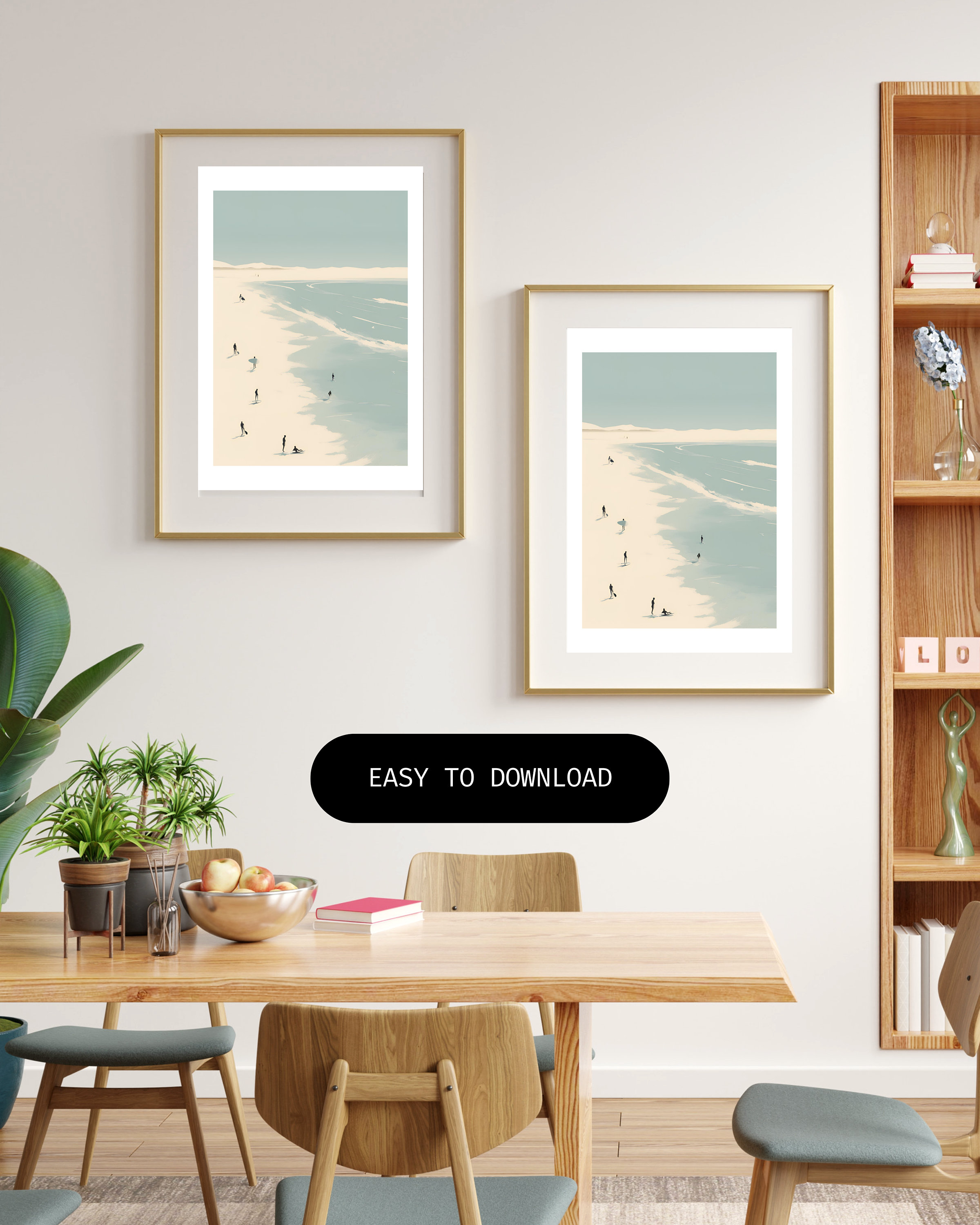 Swimmers Minimalist Artwork Swimming Pool Art Blue Aesthetic Poster ...