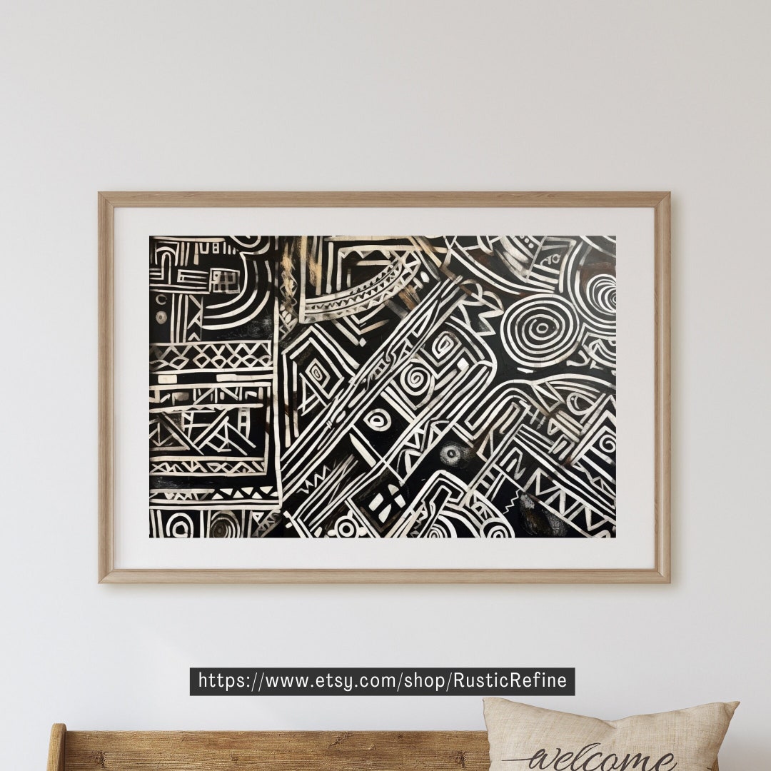 Abstract Tribal Printable Art, Back and White, Modern Tribal Print ...