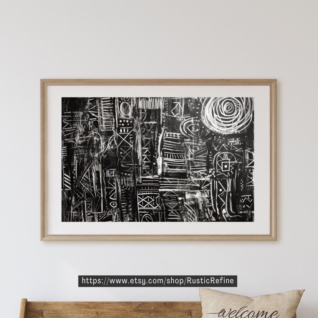 Abstract Tribal Printable Art, Back and White, Modern Tribal Print ...