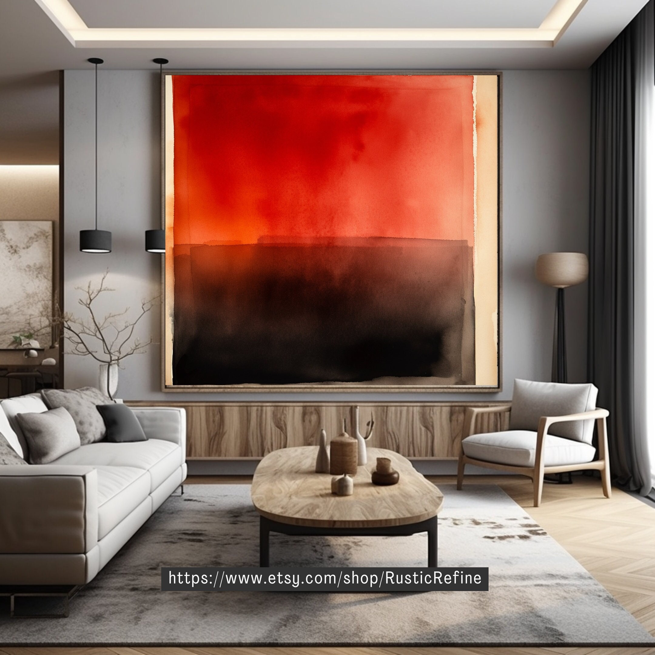 Rothko Inspired Printable Wall Art, Abstract Canvas Wall Art, Mark ...