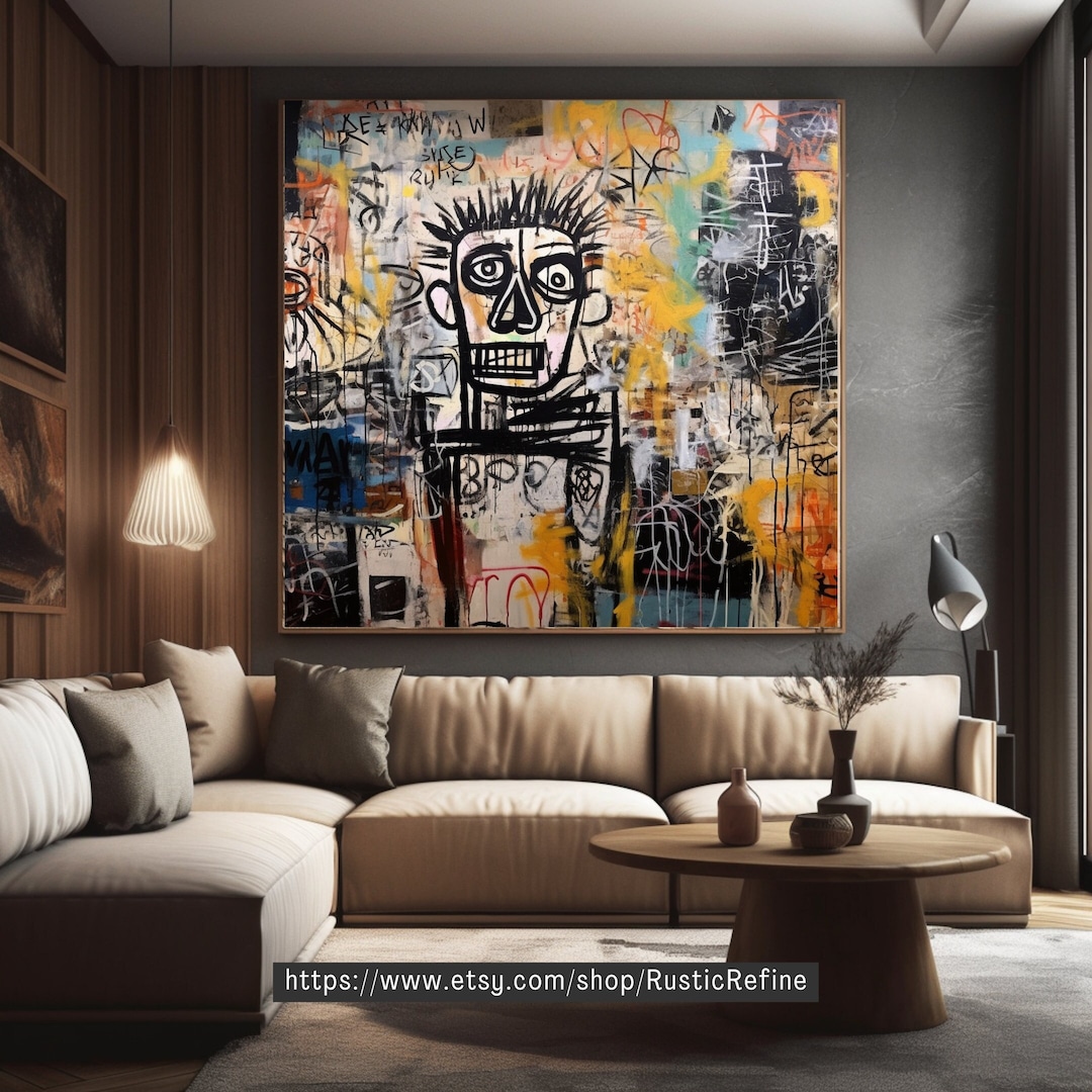 Urban Graffiti druckbare Wandkunst, Jean Michel Basquiat, Basquiat Digital Print, Basquiat Wall ...