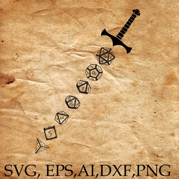Dice Sword Svg - Etsy