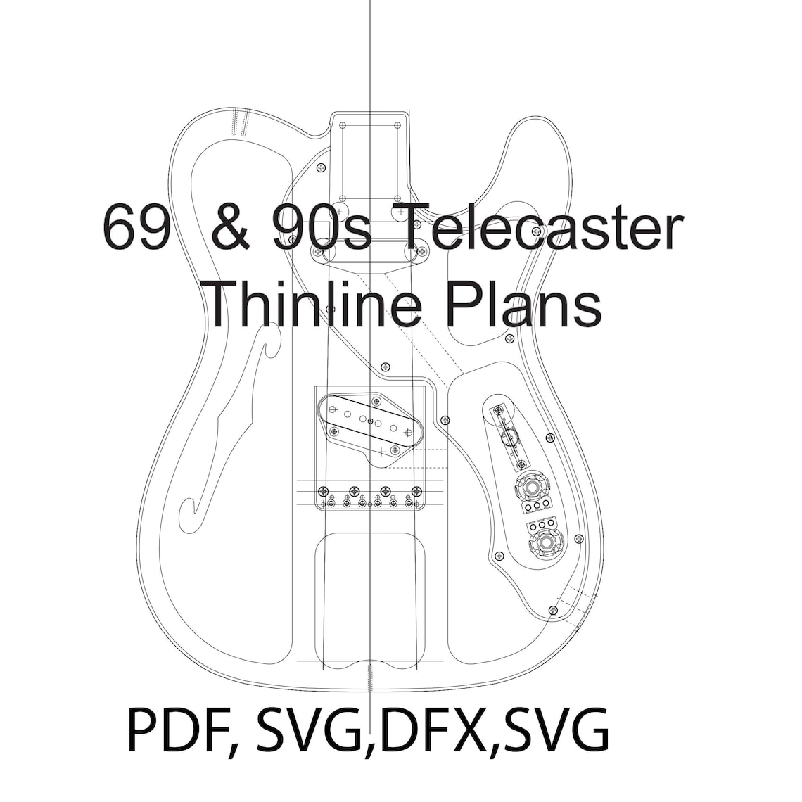 Telecaster Thinline Electric Guitar PLANS to Make This Guitar - Digital ...