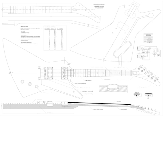 Gibson Explorer Electric Guitar PLANS to Make This Guitar | Etsy