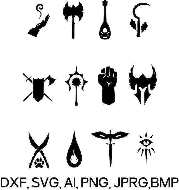 DND Classes Svg Dfx Eps Jpg Bmp and Pdf Dungeons and - Etsy