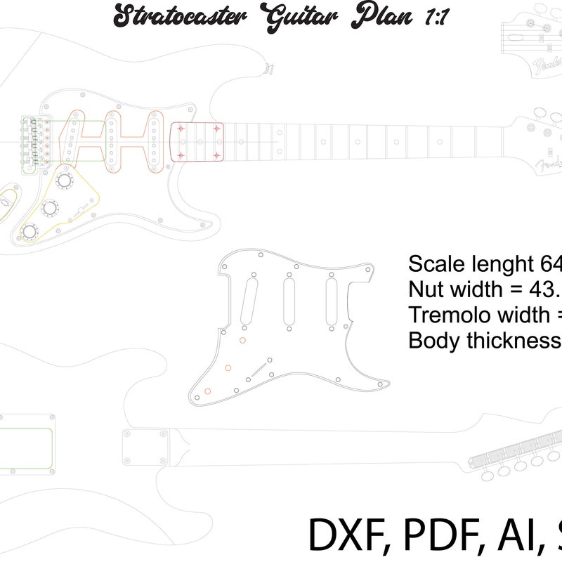 Stratocaster Routing Template - Etsy