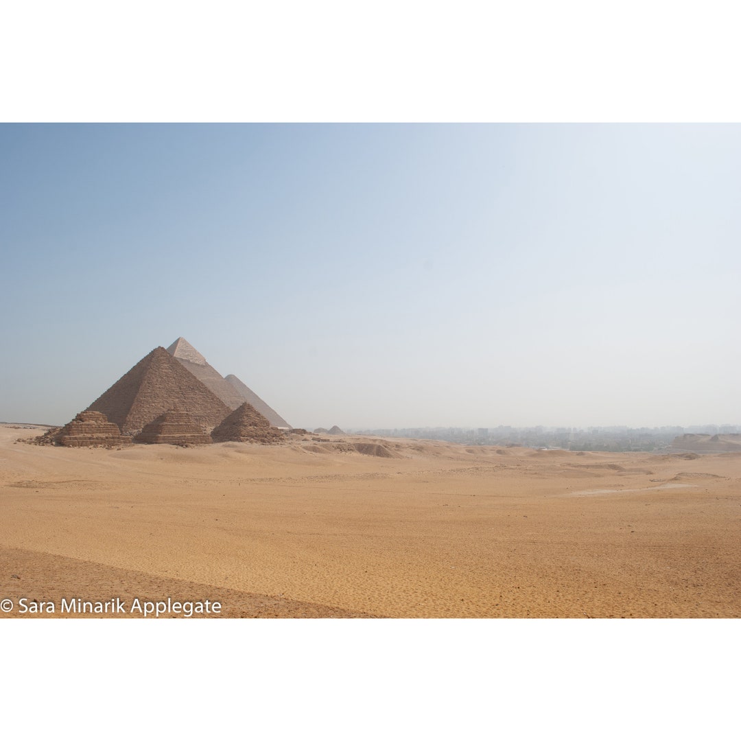 Instant Digital Download Color Photo "pyramids Over Cairo" Blue Sky ...