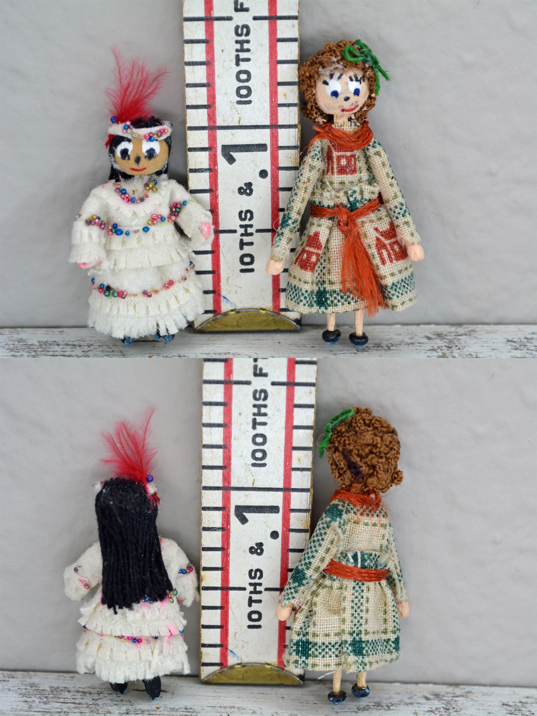 Miniature Dolls for Dollhouses Victorian Native Pilgrim Clowns Rare ...