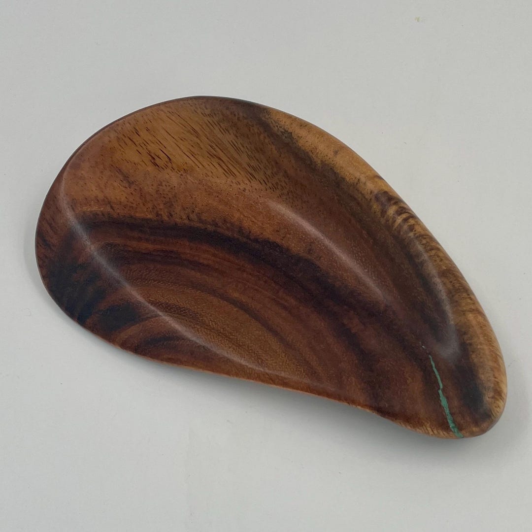 Monkey Pod Dish With Turquoise Inlay; Native American Made - Etsy