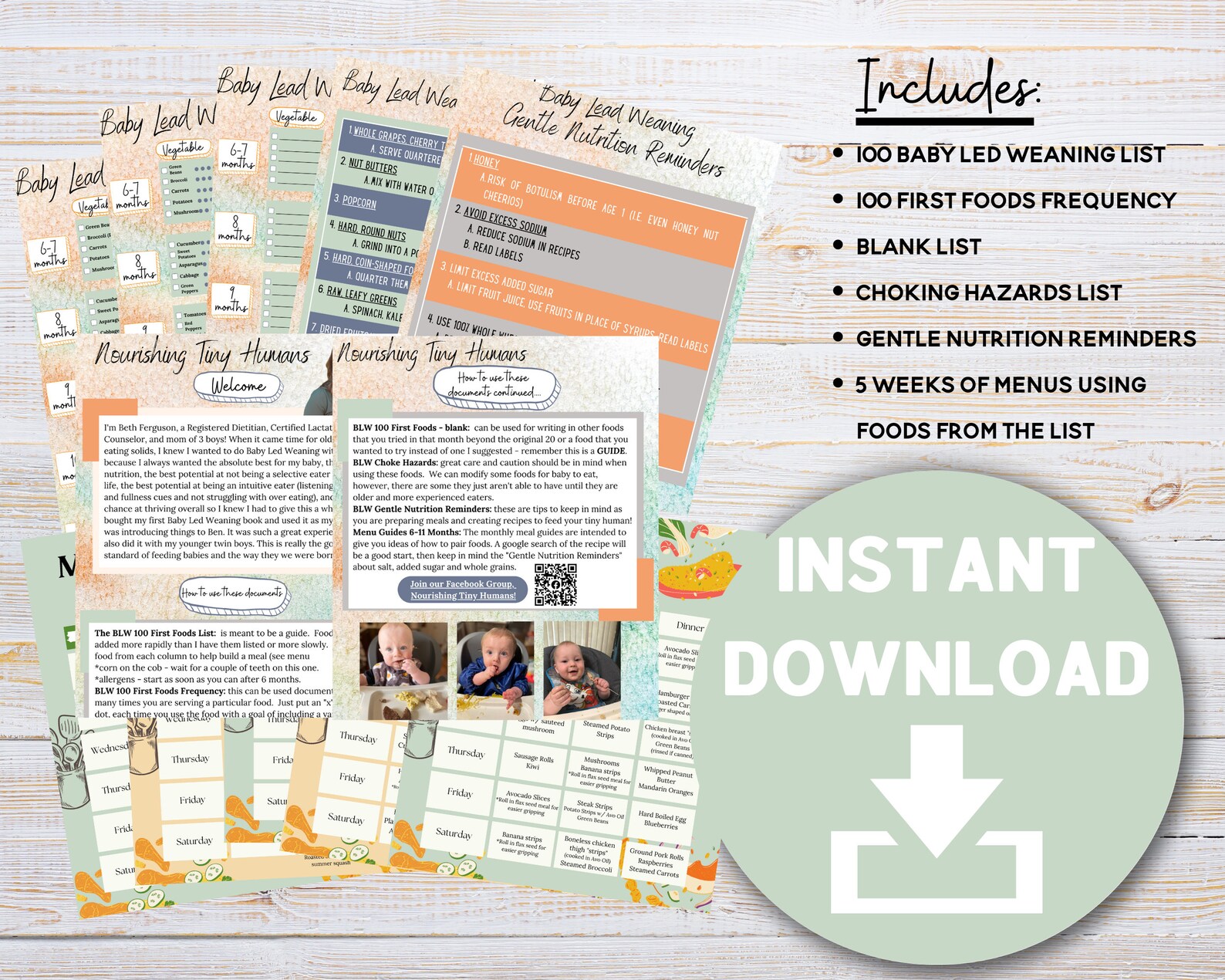 Baby Led Weaning 100 First Foods List & Baby Led Weaning Menu Bundle - Etsy
