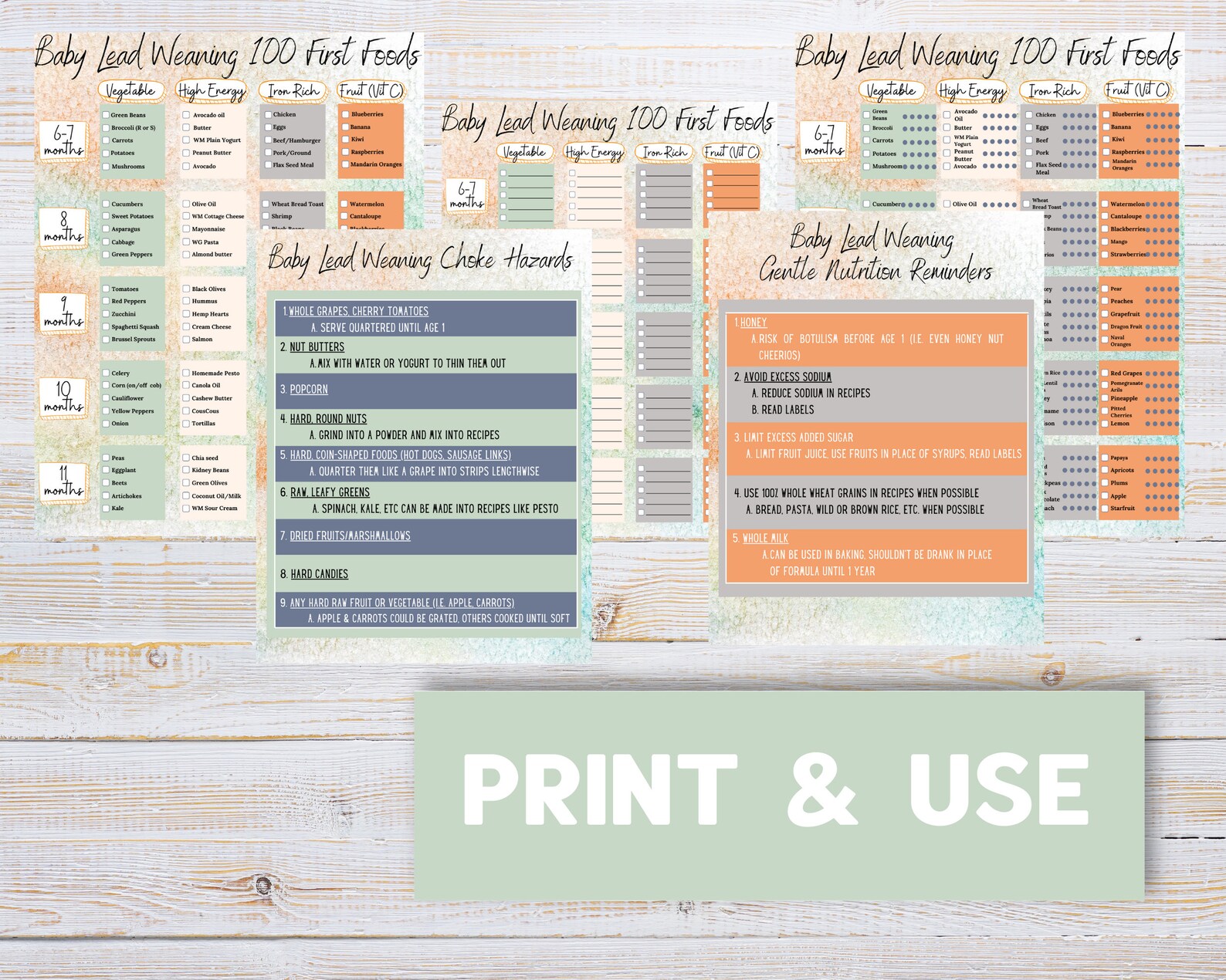 Baby Led Weaning 100 First Foods List & Baby Led Weaning Menu Bundle - Etsy