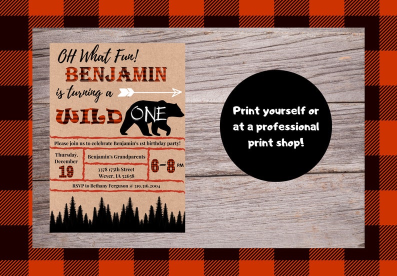 Wild One Birthday Invitation - Etsy