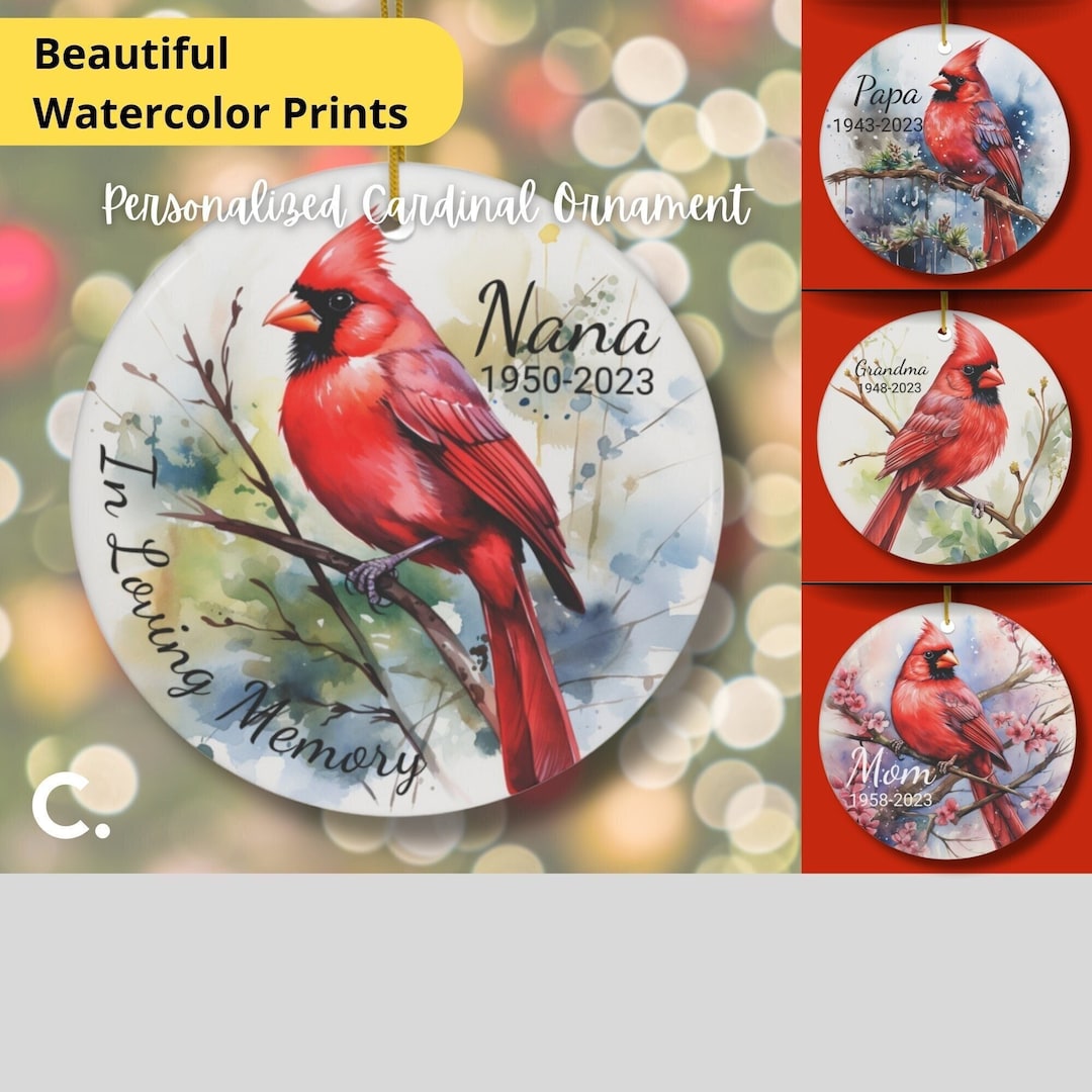 Red Cardinal Christmas Tree Ornament Personalized Gift - Etsy