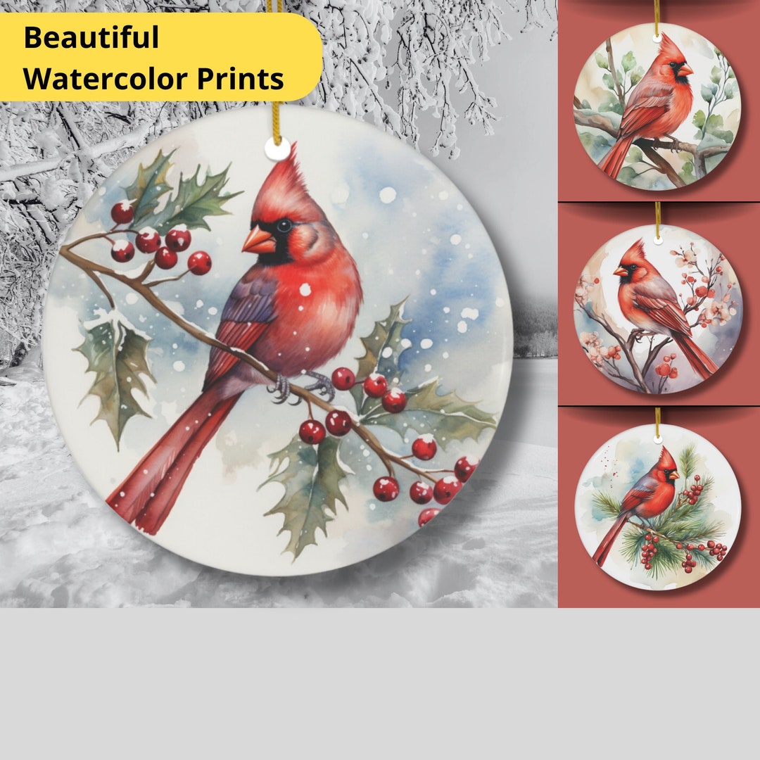 Cardinal Christmas Tree Ornament Ceramic Ornament Bird Lover - Etsy
