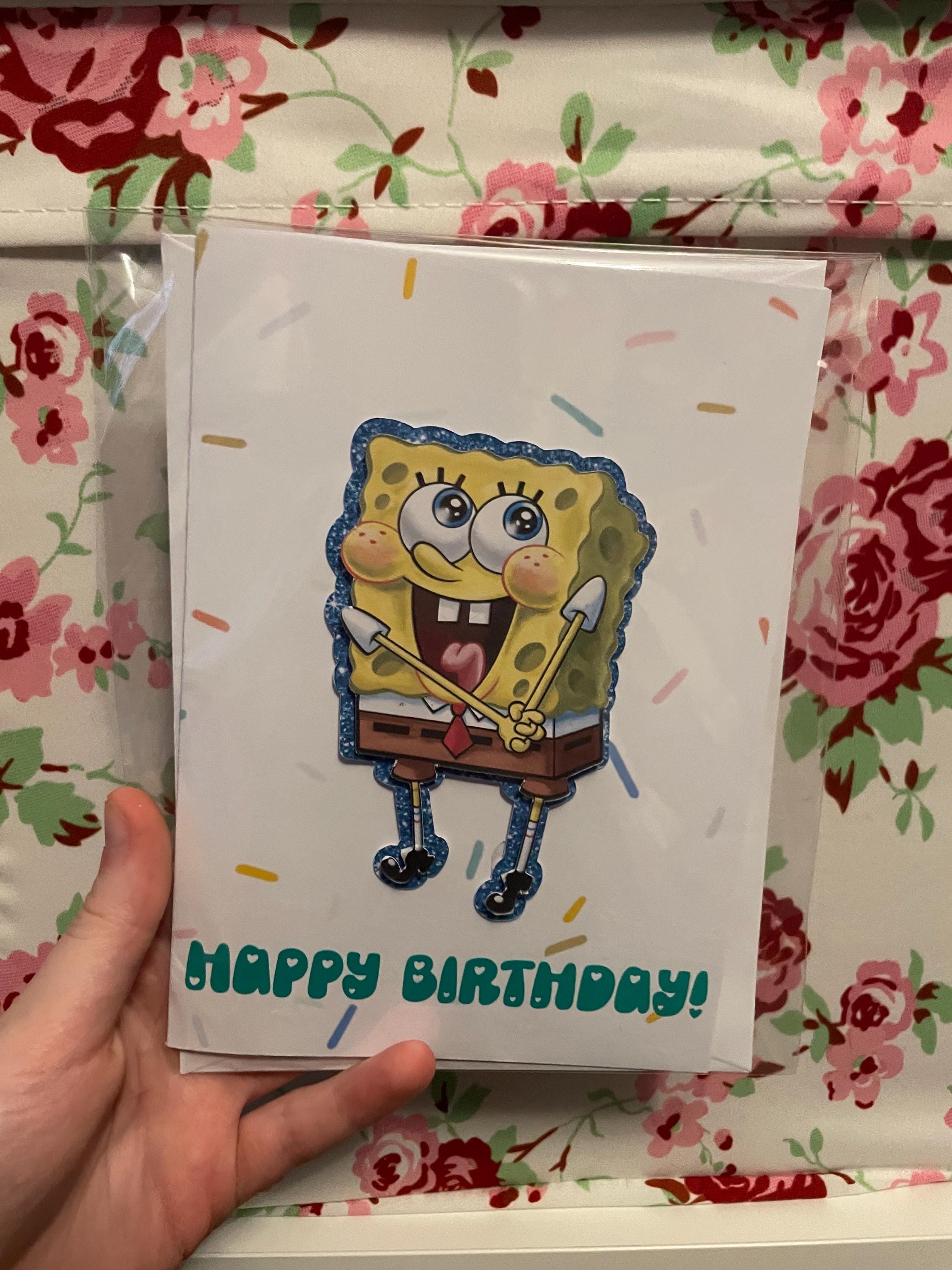 Sponge Bob Birthday Card - Etsy