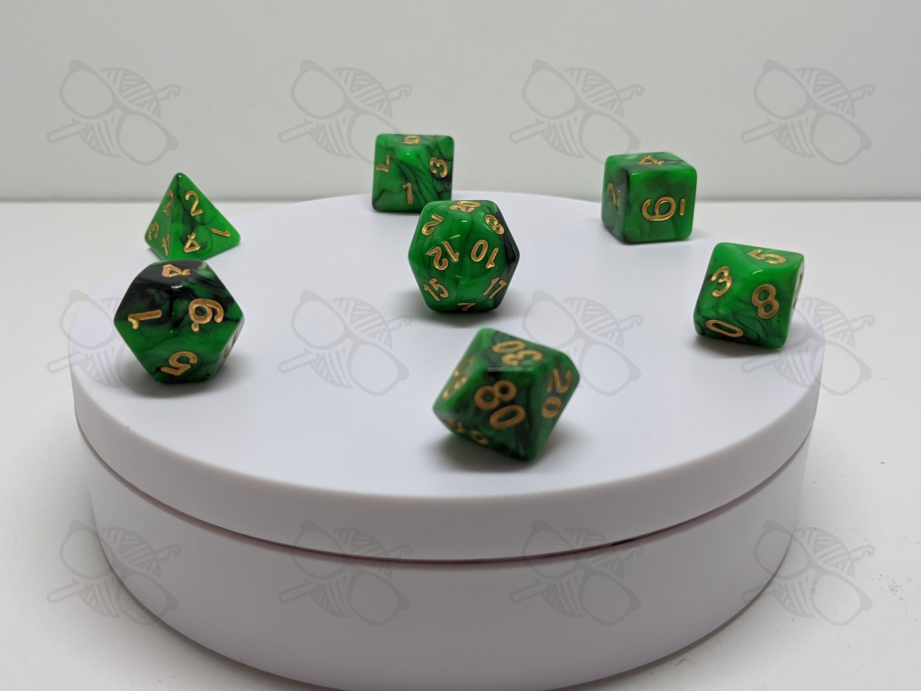 Poison Shade 7pc Dice Set Green / Black Swirl Dice Set | Etsy