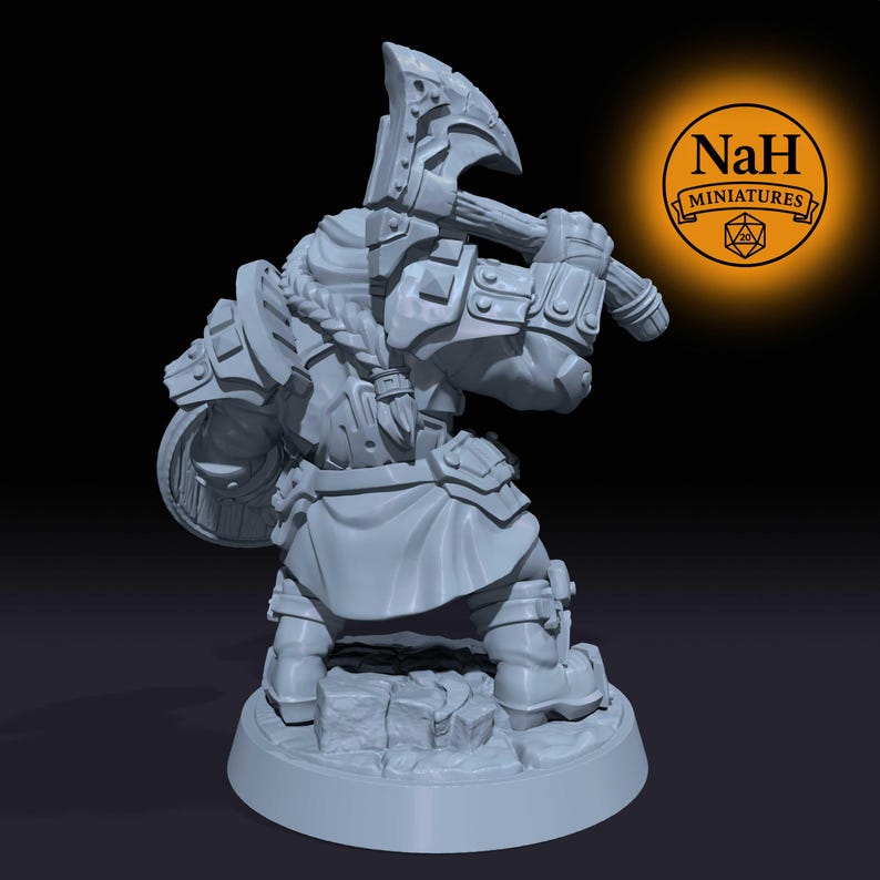 Veyra Ironheart | Dwarf Paladin, Shieldmaiden | Dwarven Defenders Miniature for D&D, Pathfinder ...