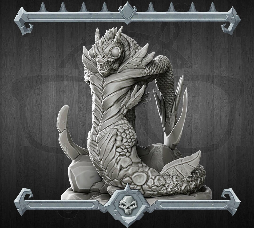 Wastrilith Sea Fiend Miniature for Tabletop Games Like D&D and War ...