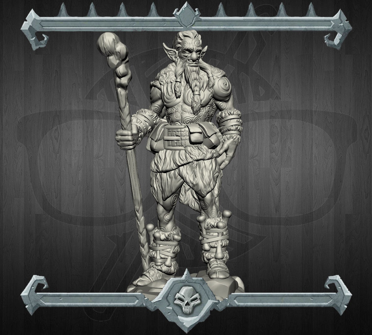 Firbolg Barbarian Druid Caster Firbolg Miniature for - Etsy