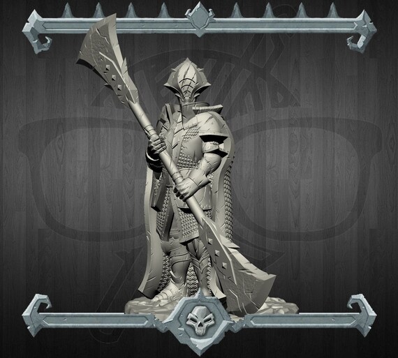 Black Steel Knight Miniature for Tabletop Games Like D&D and - Etsy