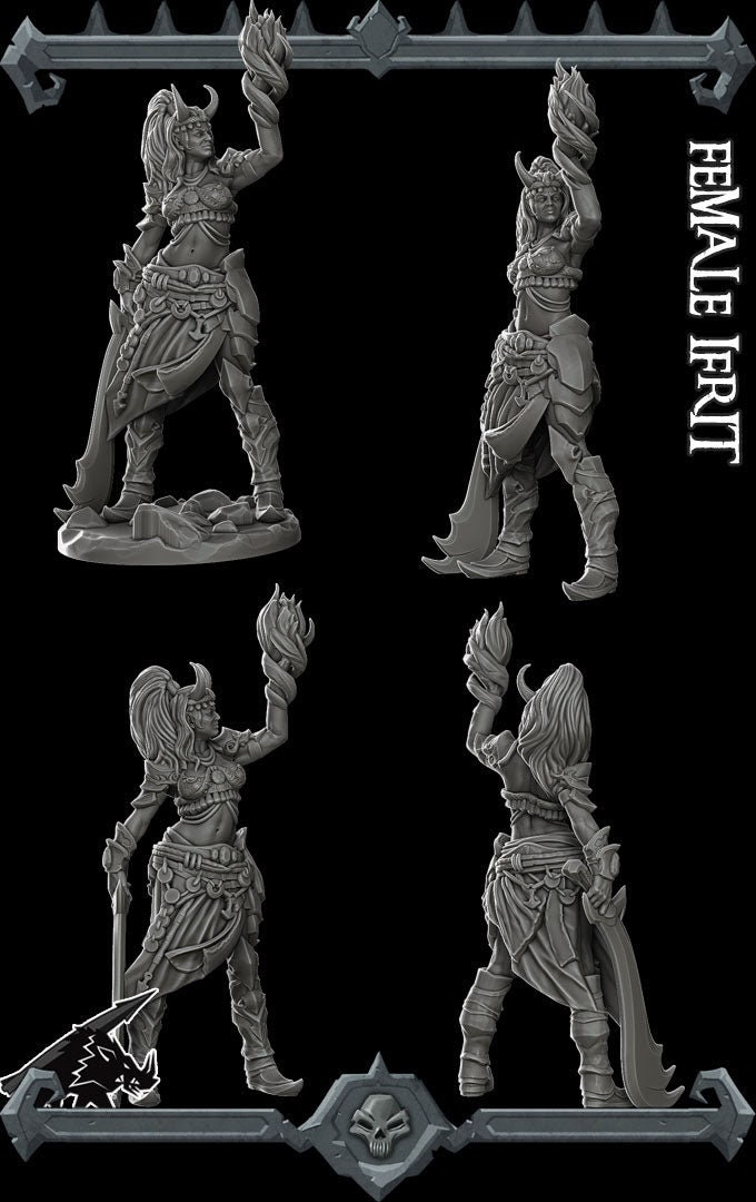 Pyra the Blazing Siren | Female Ifrit | Elemental | Miniature for ...