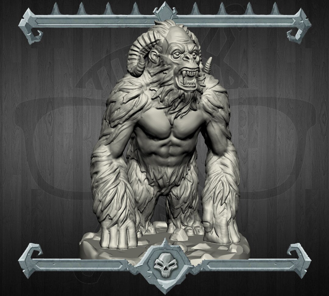 Frostshard, the Unforgiving Fury Yeti Miniature for Tabletop Games Like ...