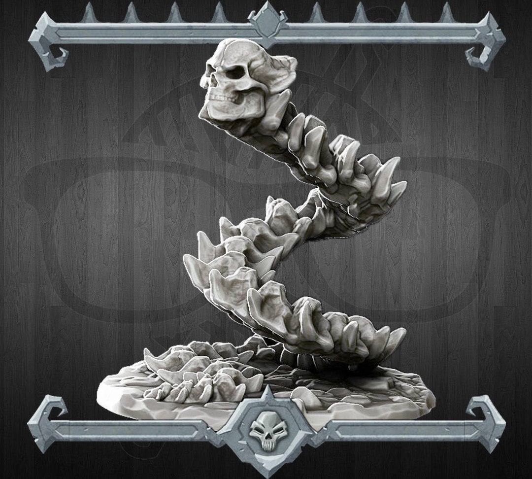 Necrophidius Bone Naga Miniature for Tabletop Games Like - Etsy