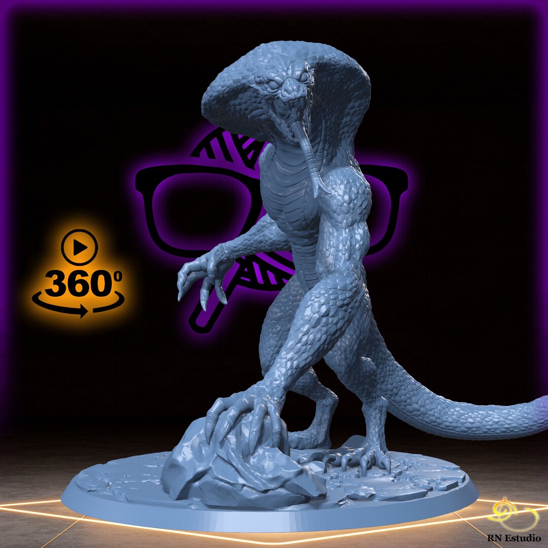 Slither, the Coiled Terror Lizard Demon Miniature for Tabletop Games ...