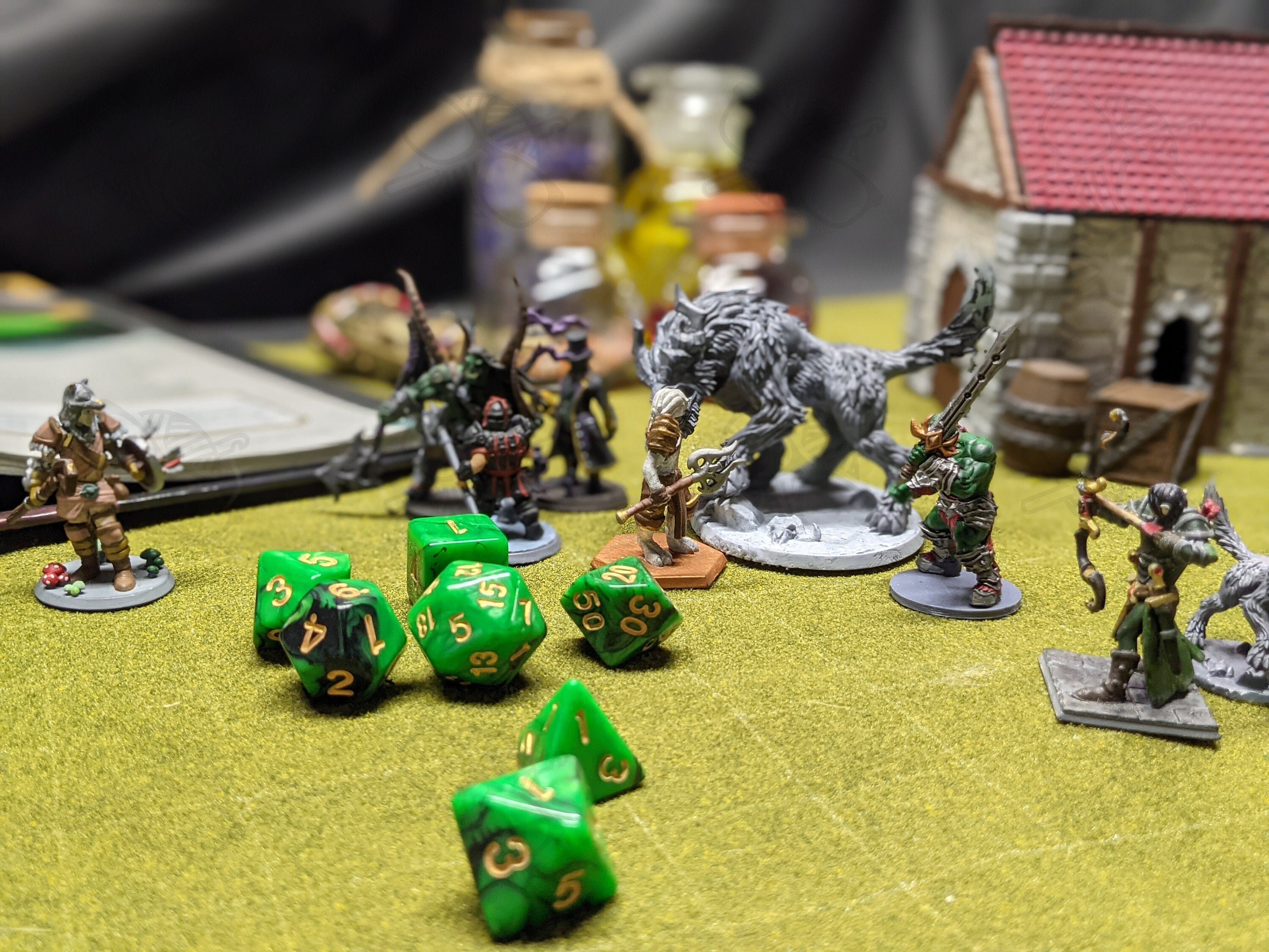 Poison Shade 7pc Dice Set Green / Black Swirl Dice Set | Etsy