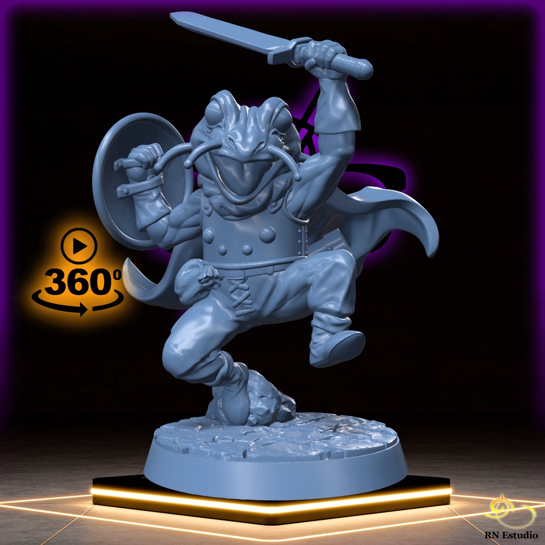 Toadin Frog Folk Toad Fighter Cleric Miniature for - Etsy