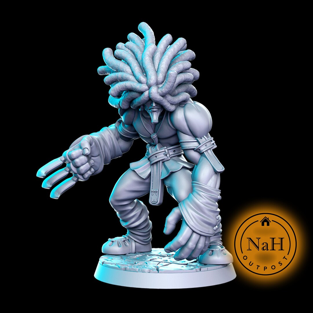 Damur | Claw Fighter | Barbarian Chieftain Miniature for Tabletop Games ...