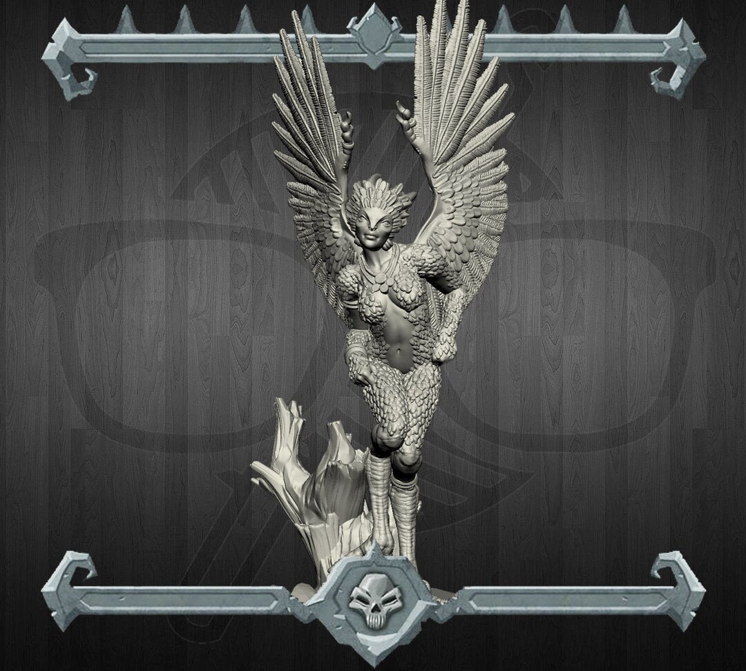 Shrike Bloodfeather Harpy Siren Miniature for Tabletop Games Like D&D ...