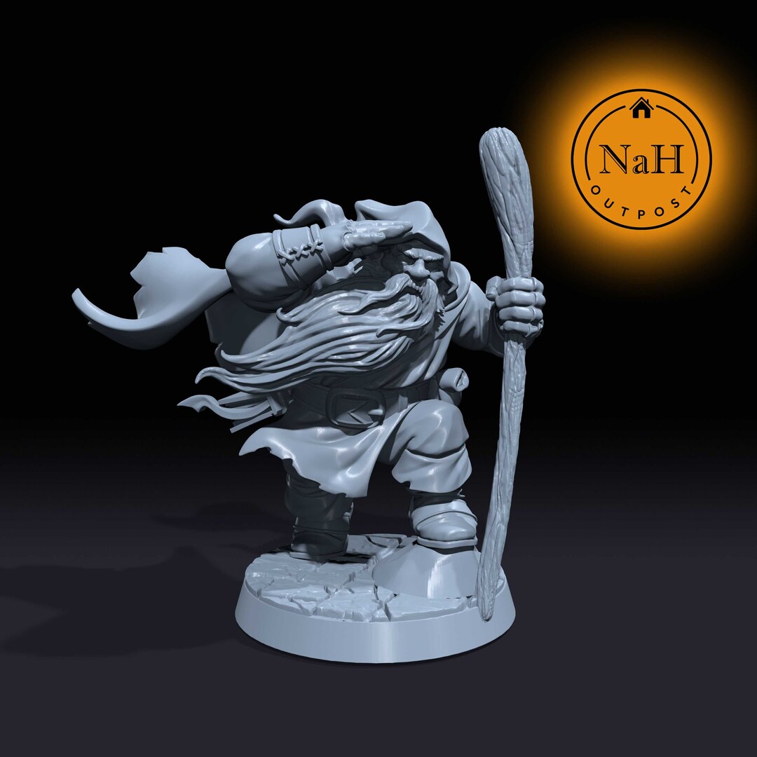 Durin Stonebeard, the Runecaster Gimmyr Dwarf Miniature for Tabletop ...