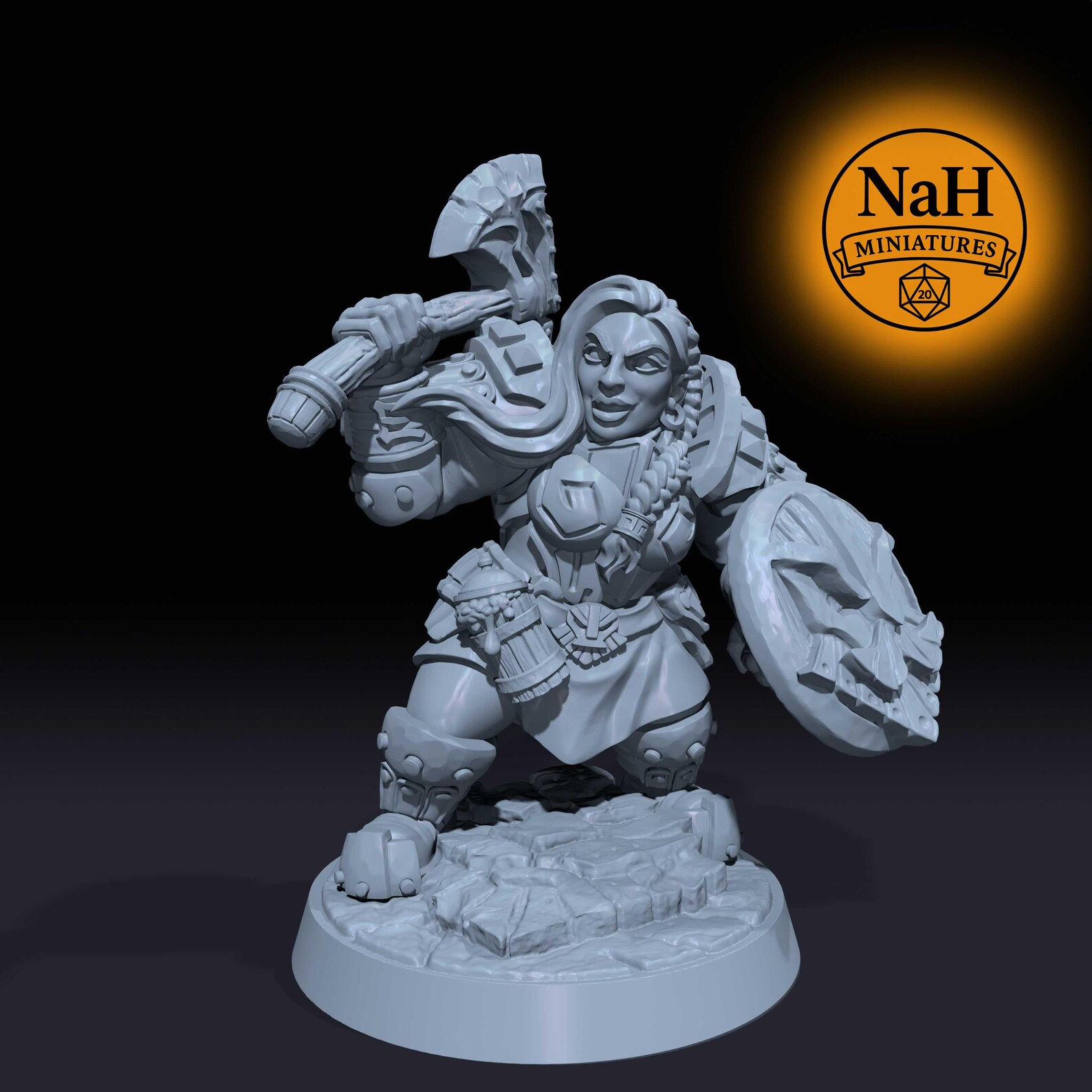Veyra Ironheart | Dwarf Paladin, Shieldmaiden | Dwarven Defenders Miniature for D&D, Pathfinder ...