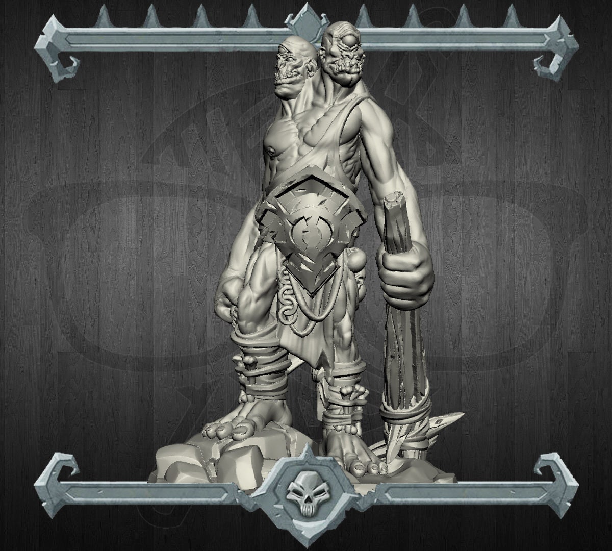 Miniature Toys Toys W40k RPG tabletop miniature DnD mordheim Ettin ...