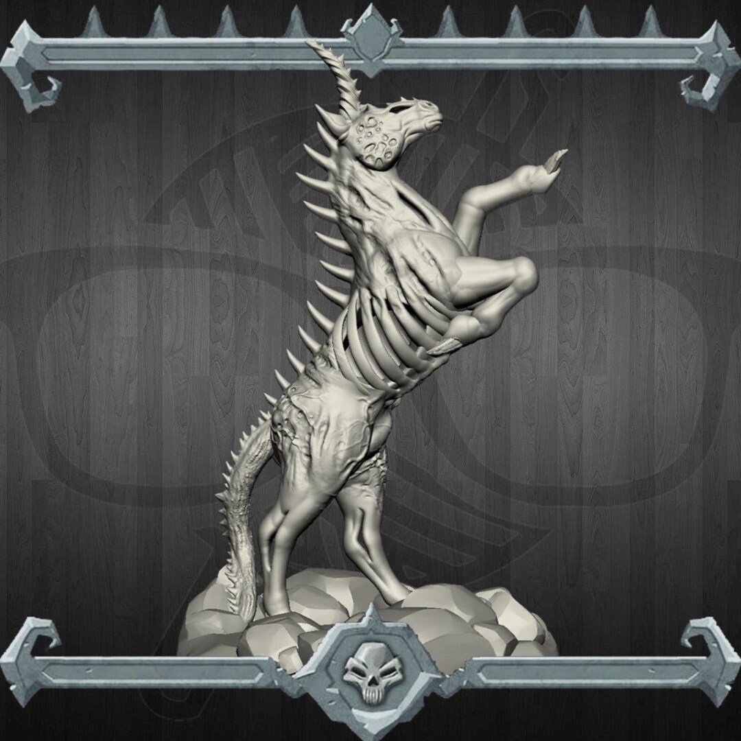 Unicorn Zombie | Corrupted Unicorn | Miniature for Tabletop Games Like ...