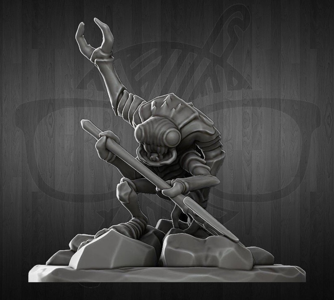 Mezzoloth Trident Fiend Miniature for Tabletop Games Like D&D and War ...