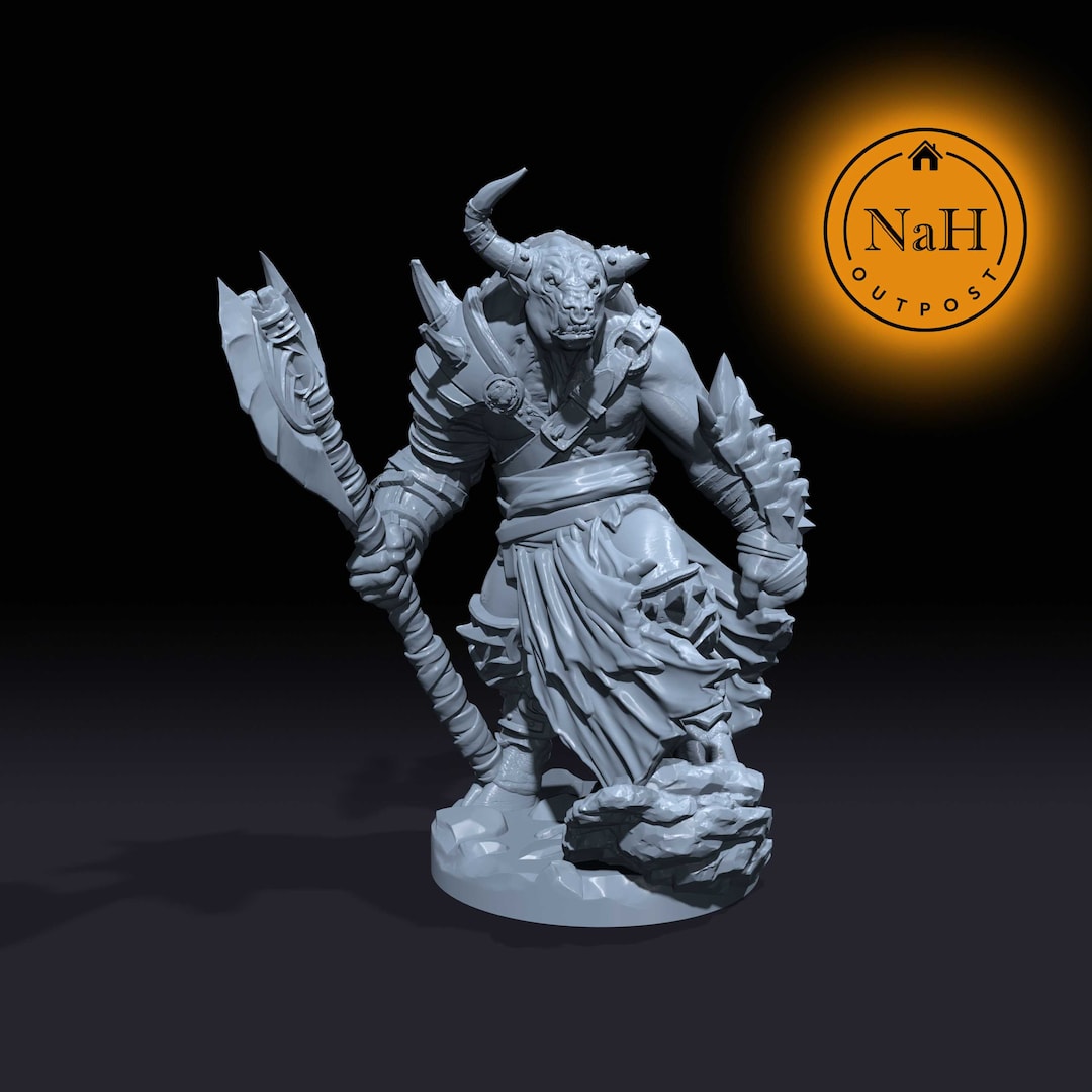 Tauron Grimhorn | Dread Minotaur | Berserker Miniature for Tabletop Games Like D&D and War ...