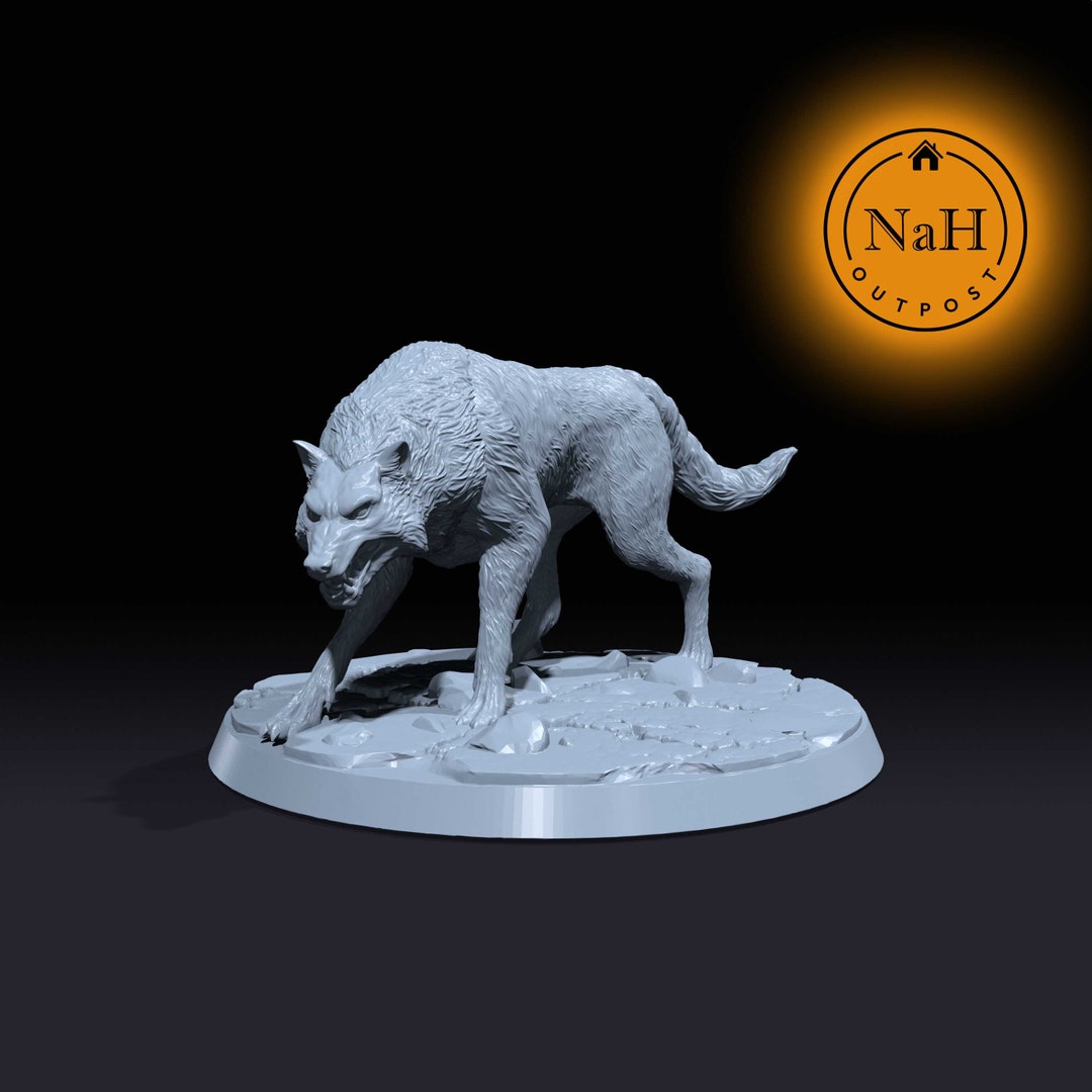Moonrage, the Pack Alpha | Dire Wolf Miniature for Tabletop Games Like ...