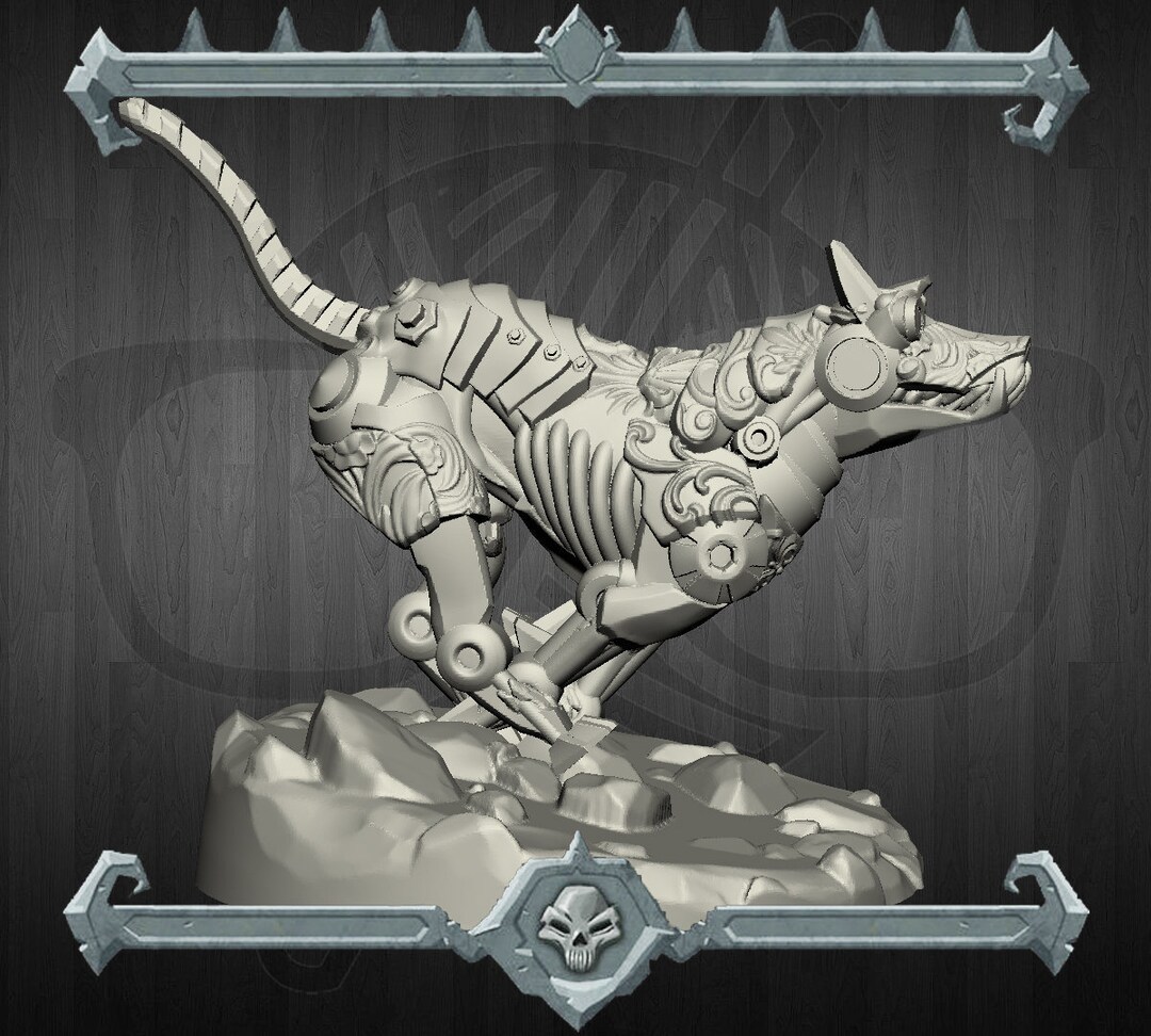 Iron Defender Clockwork Hound Miniature for Tabletop Games Like D&D and ...