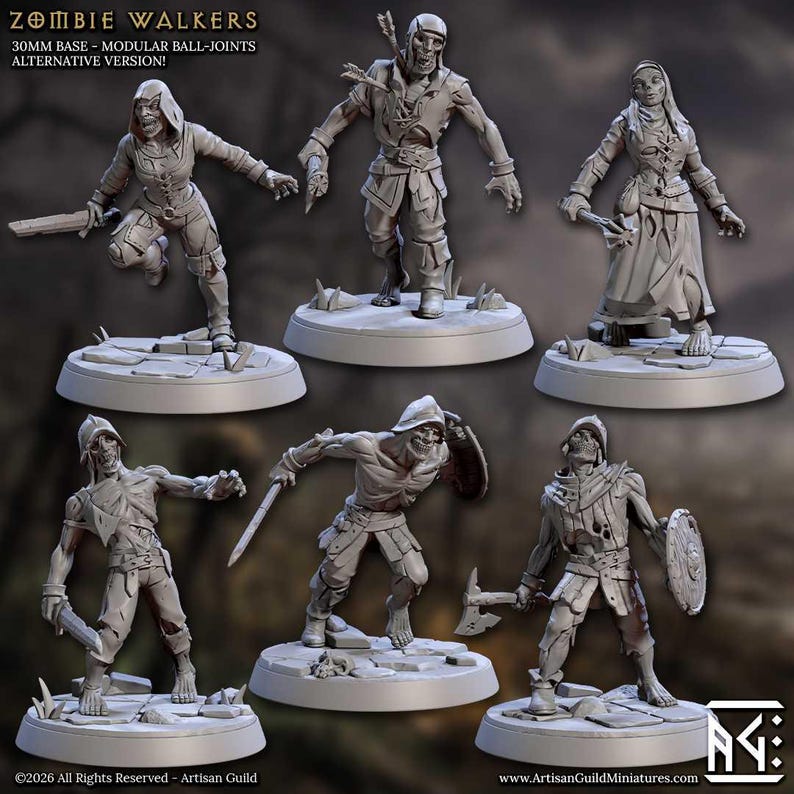 March of the Zombie Walkers | Undead Zombie Horde Miniature Set for D&D ...