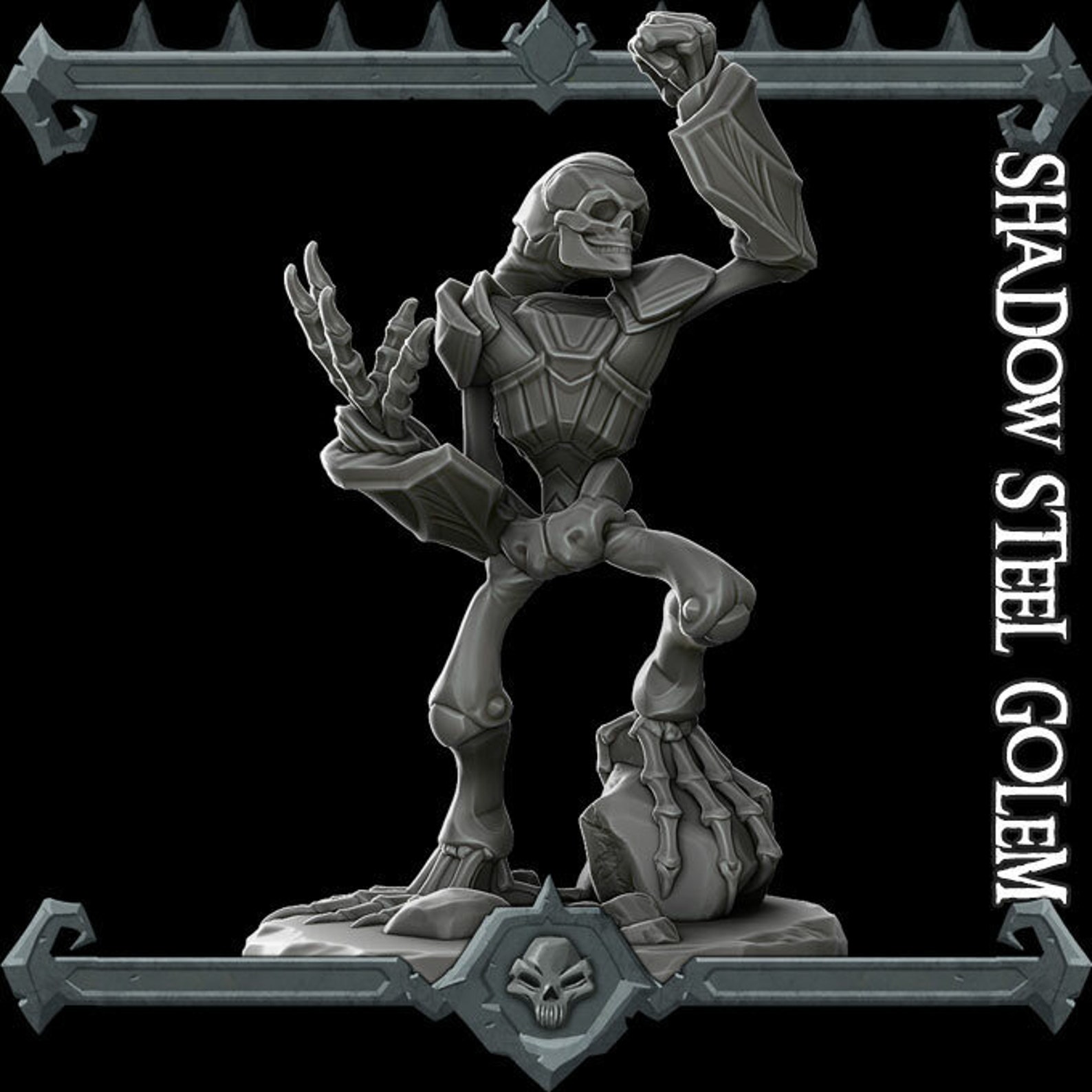 Shadesteel Golem Shadow Steel Golem Miniature for Tabletop - Etsy